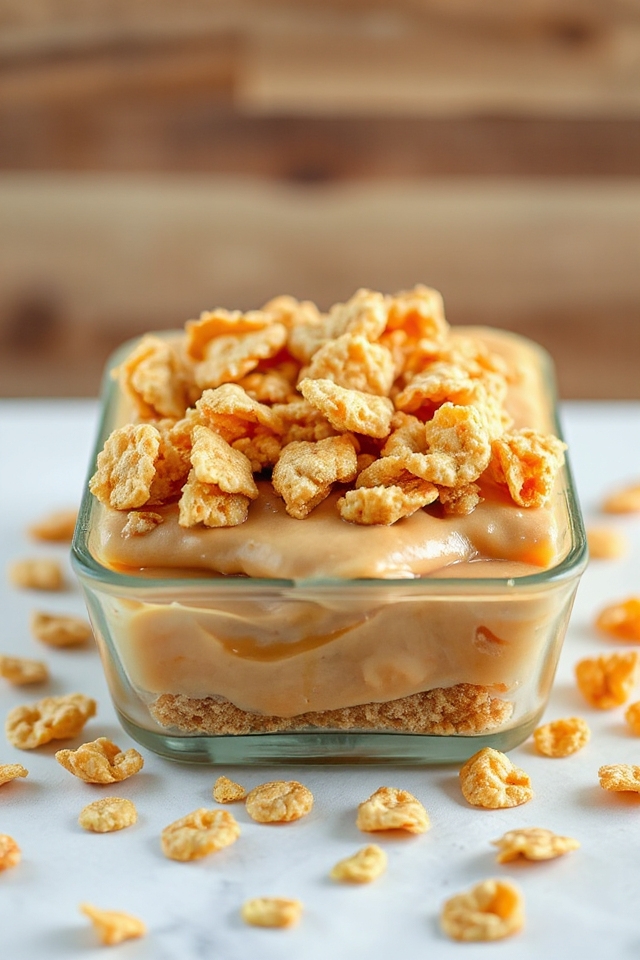 Frozen Butterscotch Dessert Recipe With Crunchy Corn Flakes ...